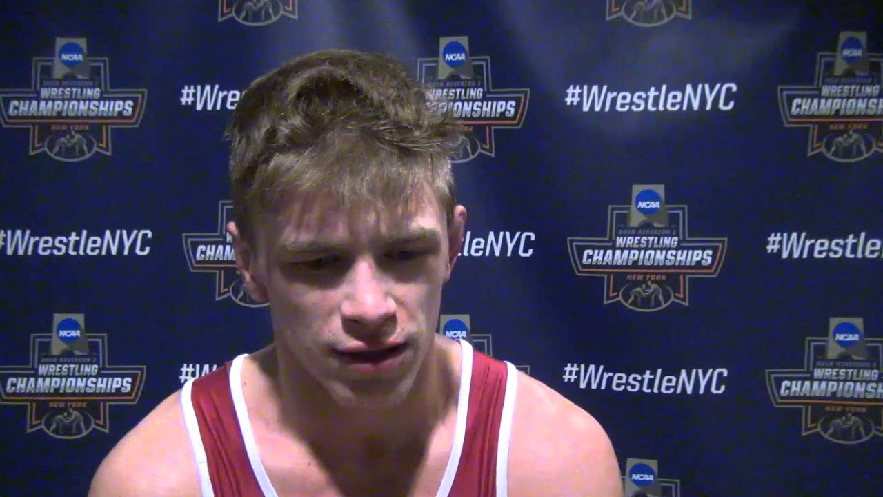 Chad Walsh (Rider) after 157 NCAA quarterfinals win - YouTube