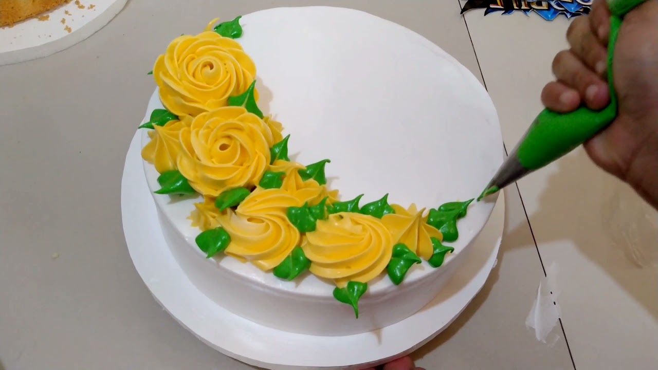 Cake decorating and easy piping with boiled icing frosting | simple ...