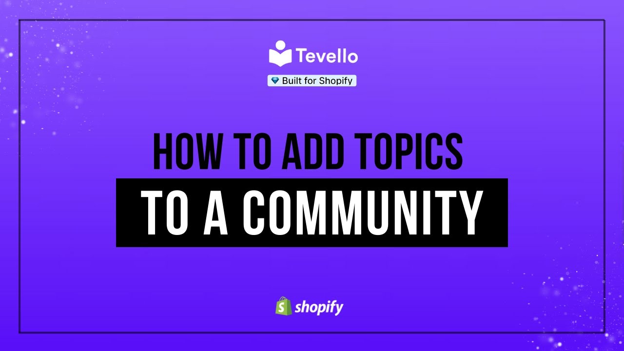 How To Add Topics To A Community - YouTube