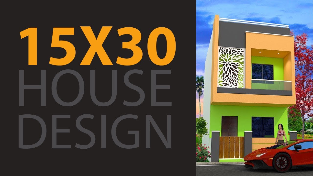 15X30 House plan and 15X30 3d elevation by nikshail - YouTube