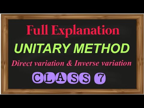 Class 7 maths Unitary Method direct variation and inverse variation for ...