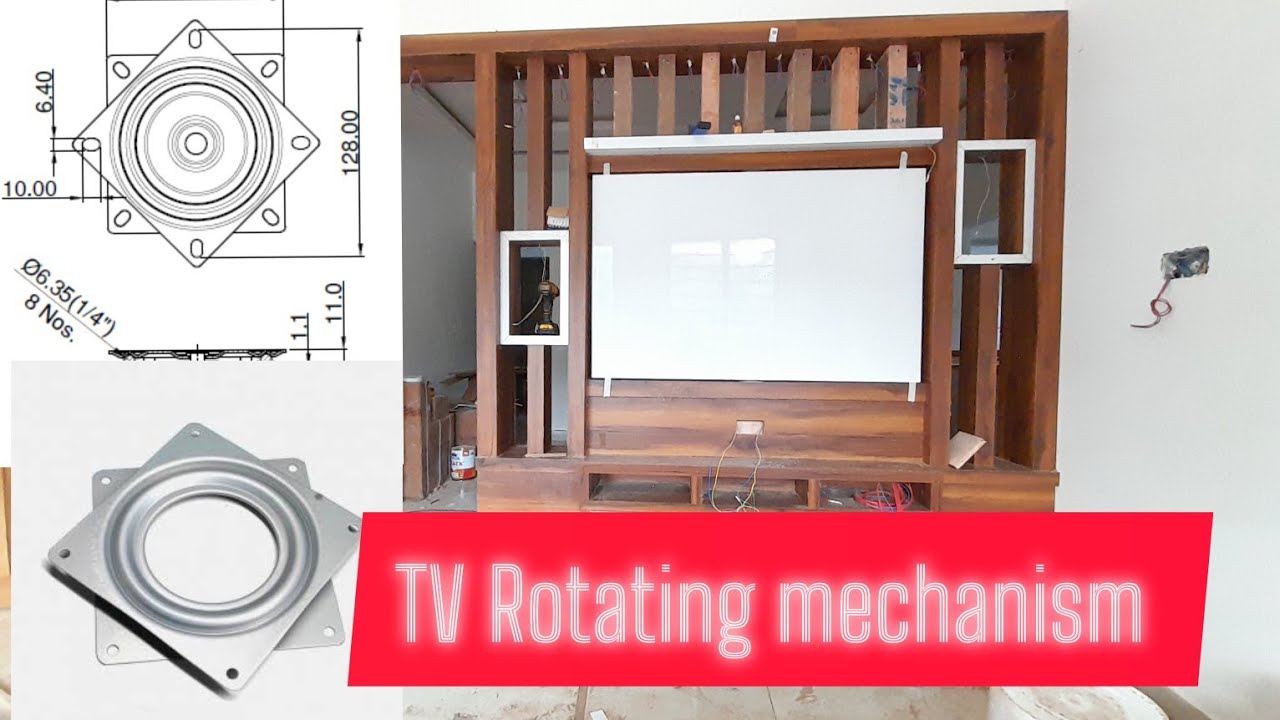 Rotating tv unit | rotating mechanism fixing | partition with TV unit ...