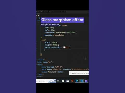 How to an Easy create Glass morphism effect using html and css 👍#shorts ...