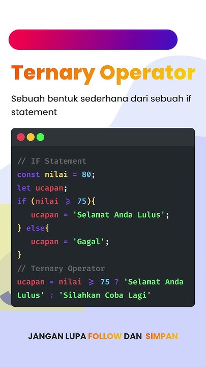 Ternary operator pada JavaScript - YouTube