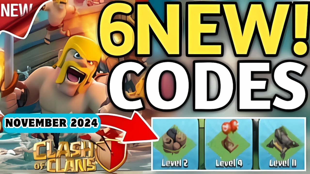 NEWEST⚠️CLASH OF CLANS REDEEM CODES NOVEMBER 2024 - CLASH OF CLANS CODES 2024 - CLASH OF CLANS ...