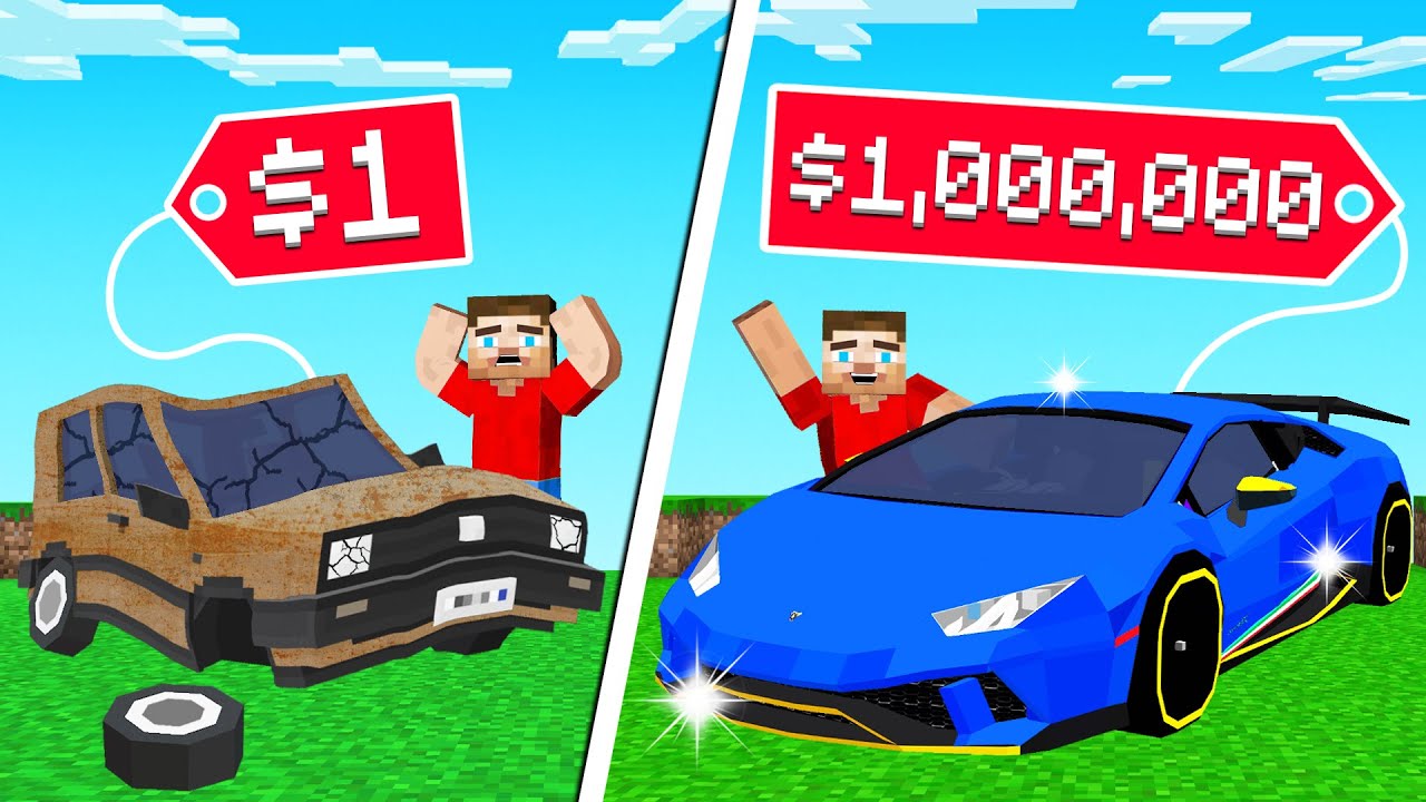 $0 vs $1,000,000 CAR In Minecraft! (Tycoon) - YouTube