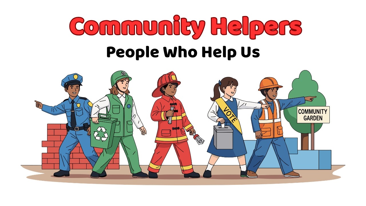 Community Helpers for Kids 👩‍⚕️👮‍♂️ | 13 Helpers & Their Work | LKG UKG ...