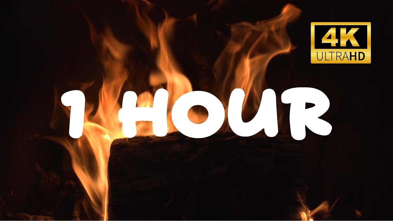 🔥 The BEST 4K Fireplace with Crackling Fire Sound - No Music - 1 Hour ...