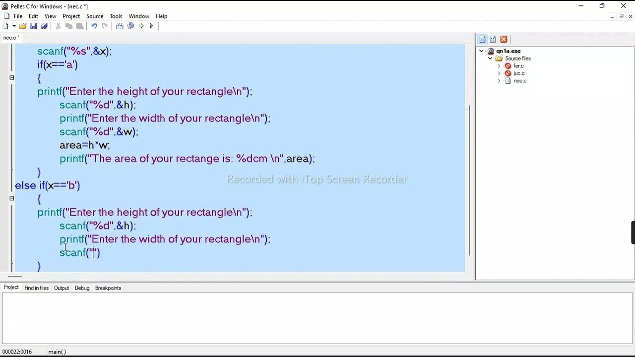 How To Create Program Which Calculate Area Of Rectangle By Identify