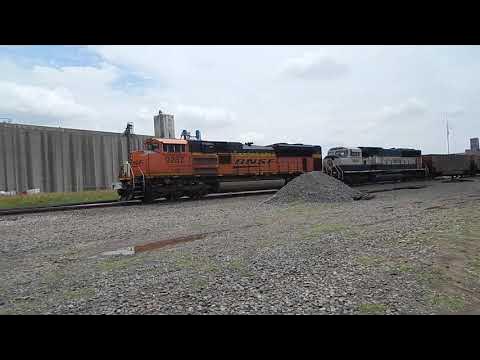 BNSF 9287 leads a coal back up north FT. BNSF 9508 - YouTube