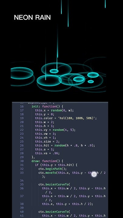 NEON RAIN with HTML Canvas | HTML5 Canvas Tutorial #shorts #coding # ...