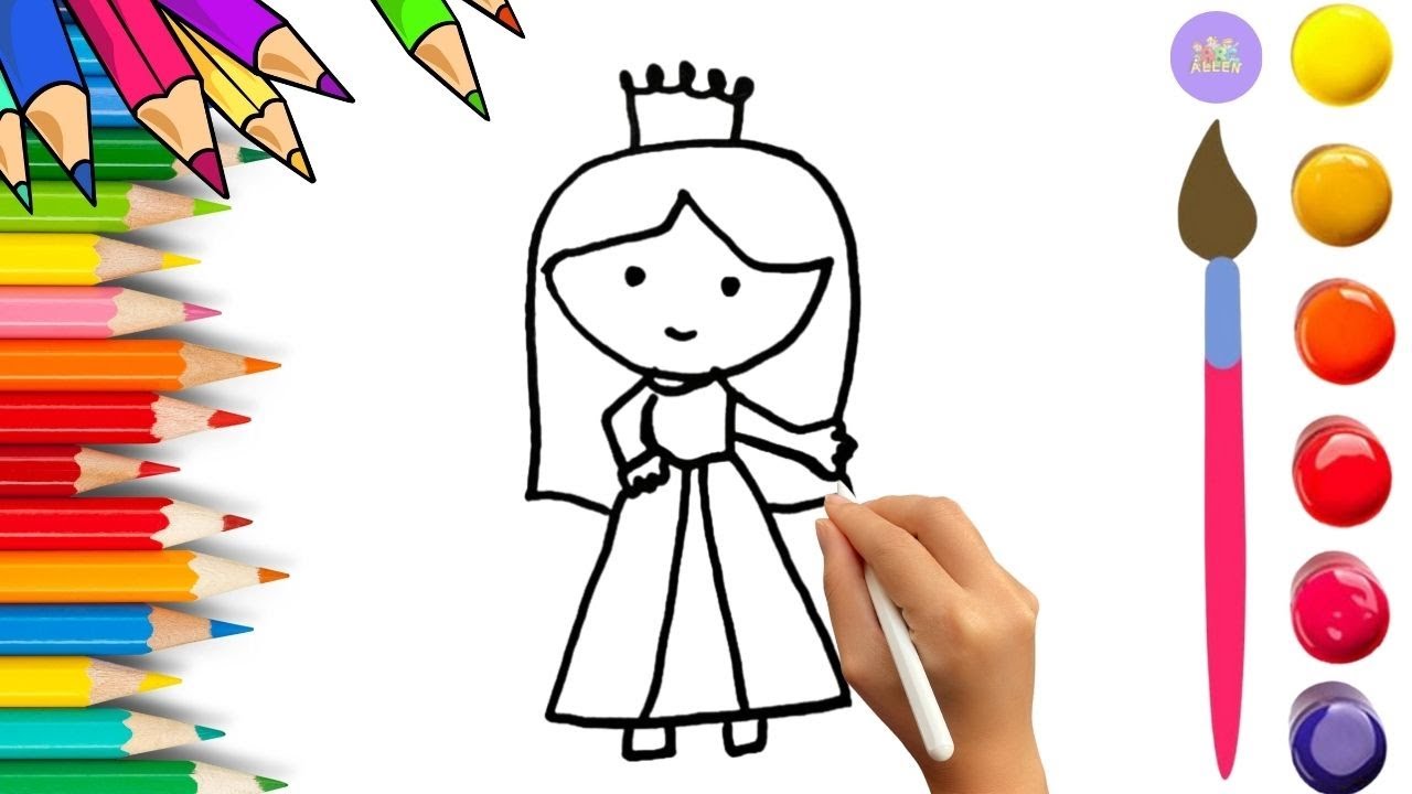 How to Draw Queen Drawing, Painting & Coloring For Kids and Toddlers_🌈🎨 ...