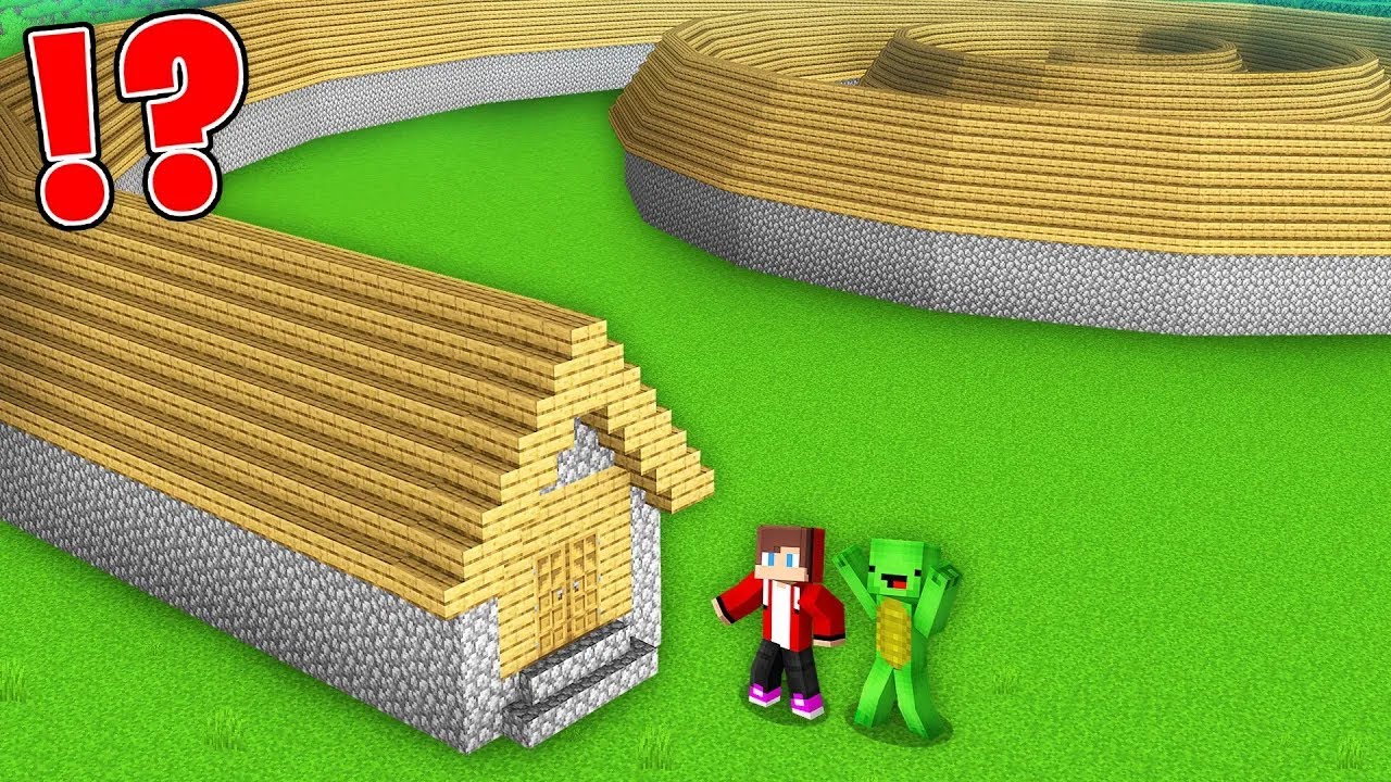 JJ and Mikey Found SPIRAL VILLAGER HOUSE in Minecraft Maizen! - YouTube