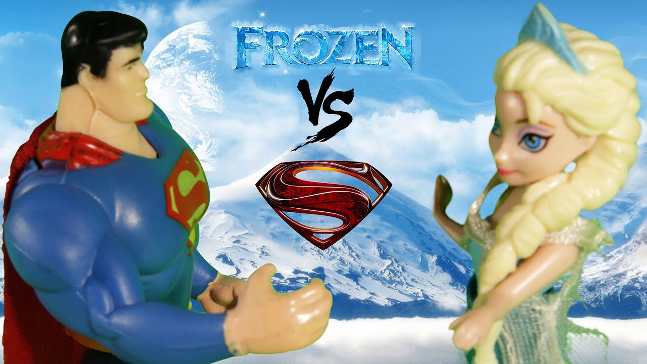 Superman Meets Frozen Elsa Anna Kristoff and Dora the Explorer - YouTube
