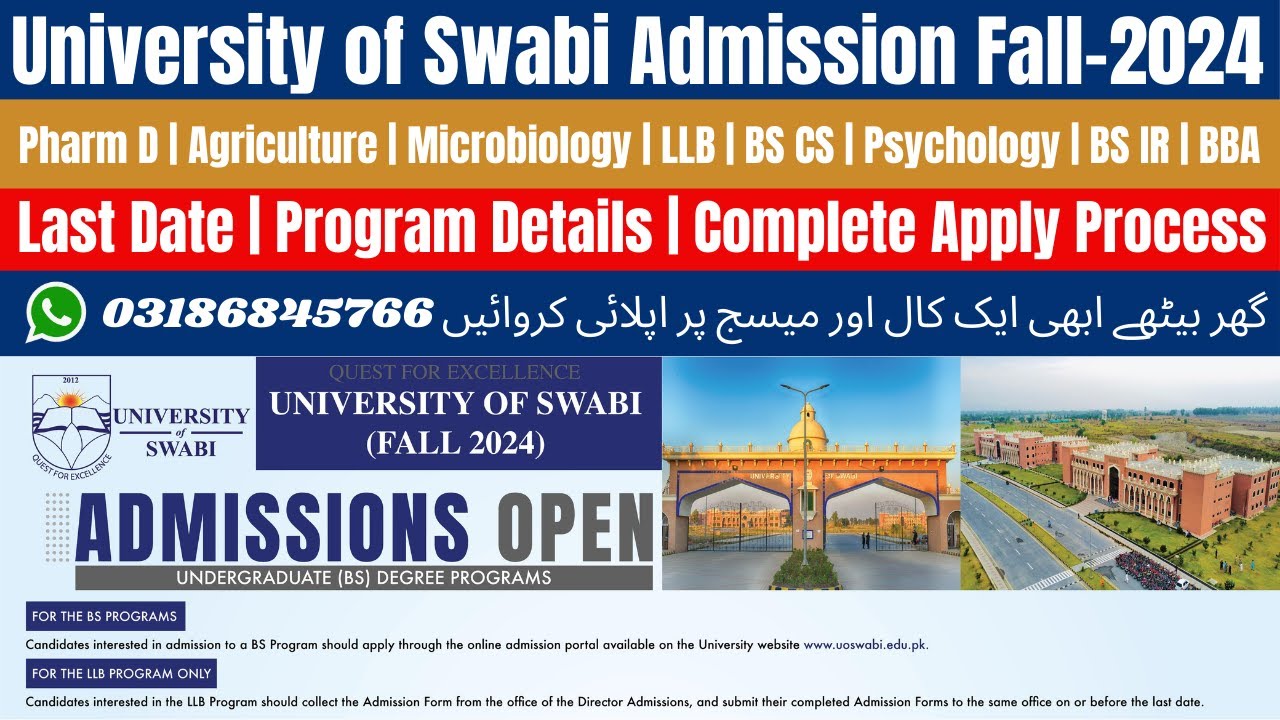 University Of Swabi Admission 2024 | University of Swabi | LLB ...