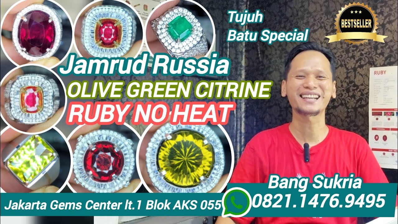 Emerald Russia, Ruby Burma No Heat, Citrine Olive Green, Rhodolite Bigsize @sukria_gemstore ...
