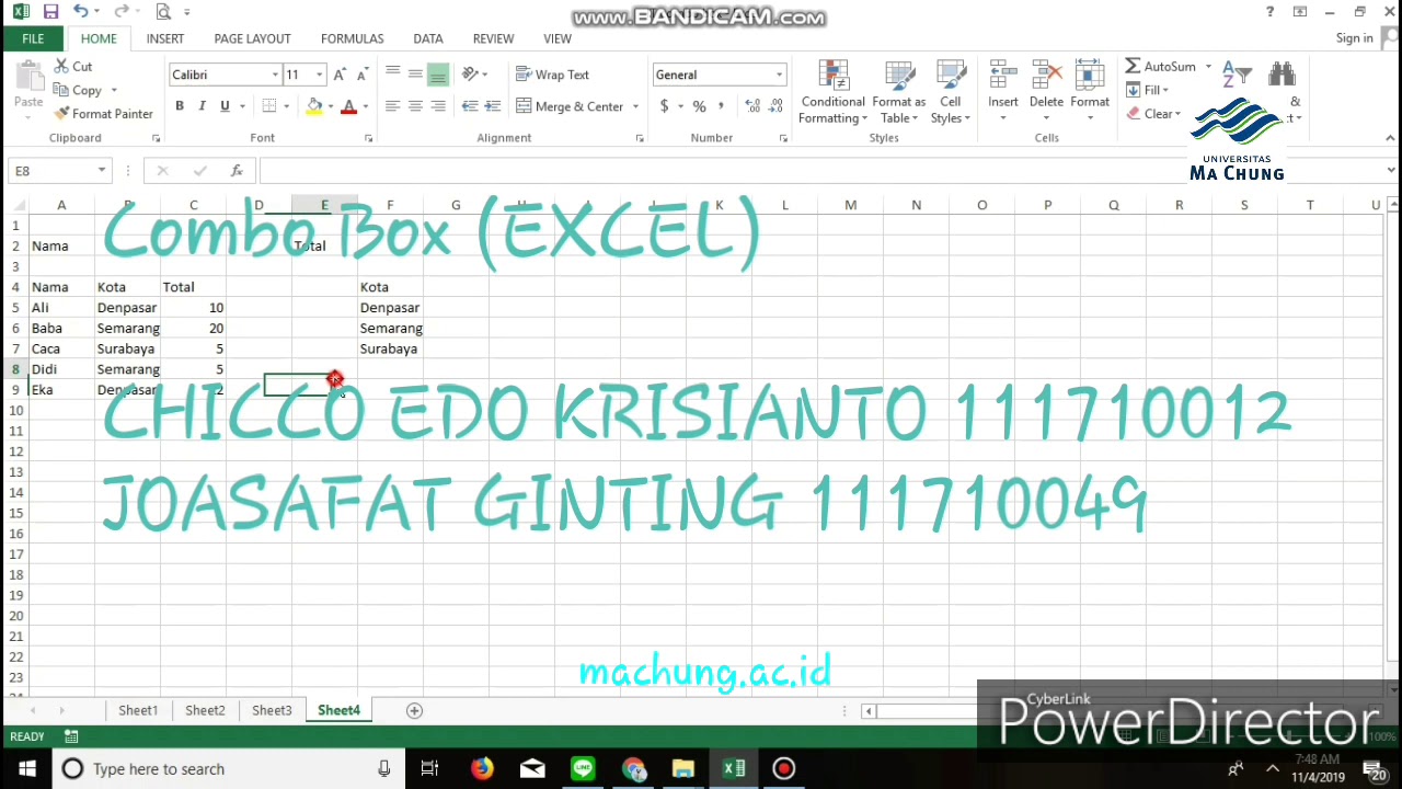 Cara Penggunaan Combobox Dalam Excel Youtube