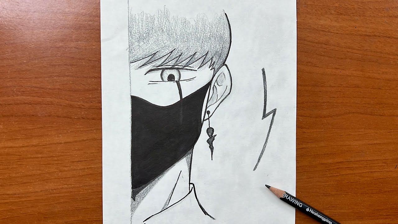 How to draw Mash Burnedead wearing face mask | Easy to draw - YouTube