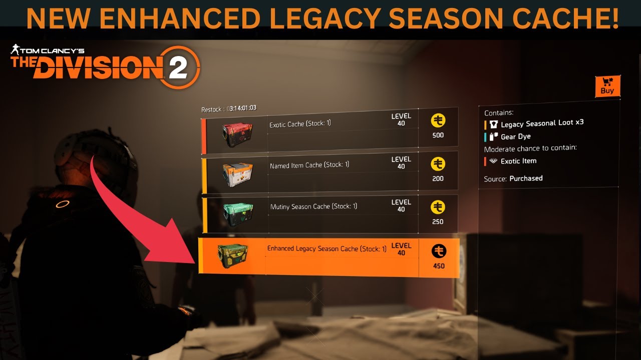 The Division 2 - NEW ENHANCED LEGACY SEASON CACHE! - YouTube