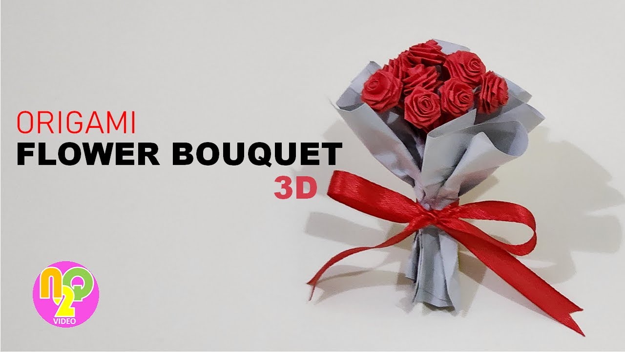 Buket Bunga dari Kertas Origami yang Mudah | Origami Flower Bouquet ...