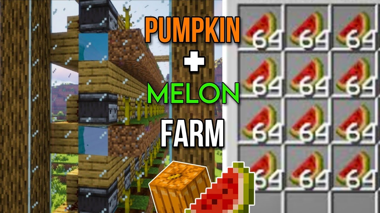 Easiest 1.19.2 Pumpkin + Melon Farm (JAVA + BEDROCK) | Stackable ...