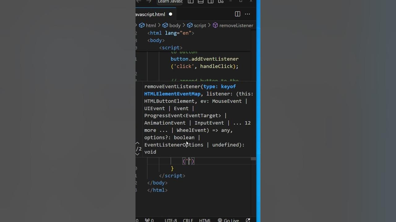 45/60 how to control memory leaks in JavaScript #share #ytshorts - YouTube