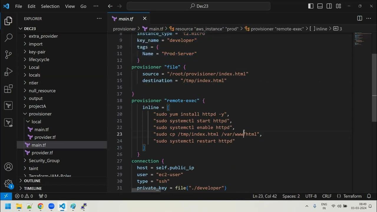 Advance Terraform Day 24 Continue Local Exec Local Exec Calling Ansible Playbook Example