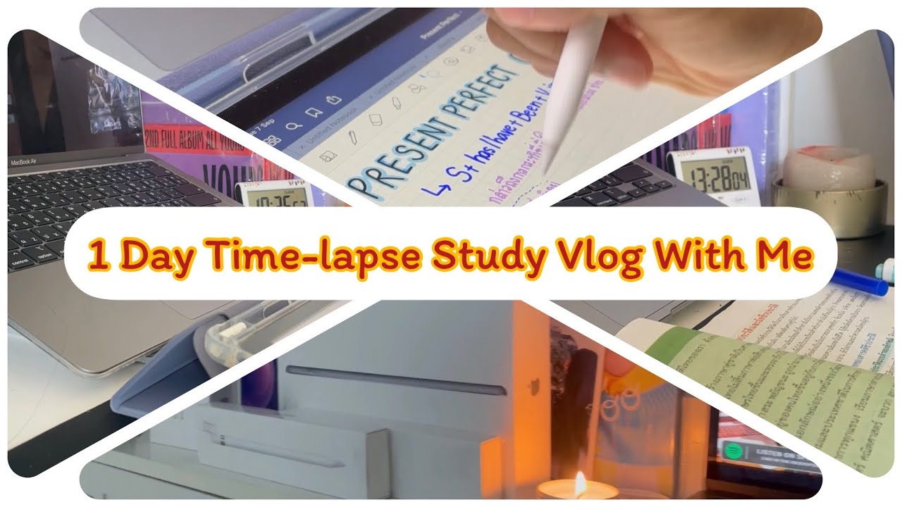 Time-lapse study vlog 1 วันชิวๆ จดสรุป,เรียนออนไลน์, จัดห้องใหม่🤭| Wira ...