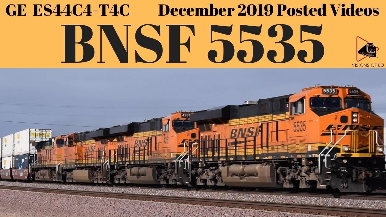 BNSF Intermodal Train Eastbound Z-Train BNSF 5535 Needles Sub 12/8/2019 - YouTube