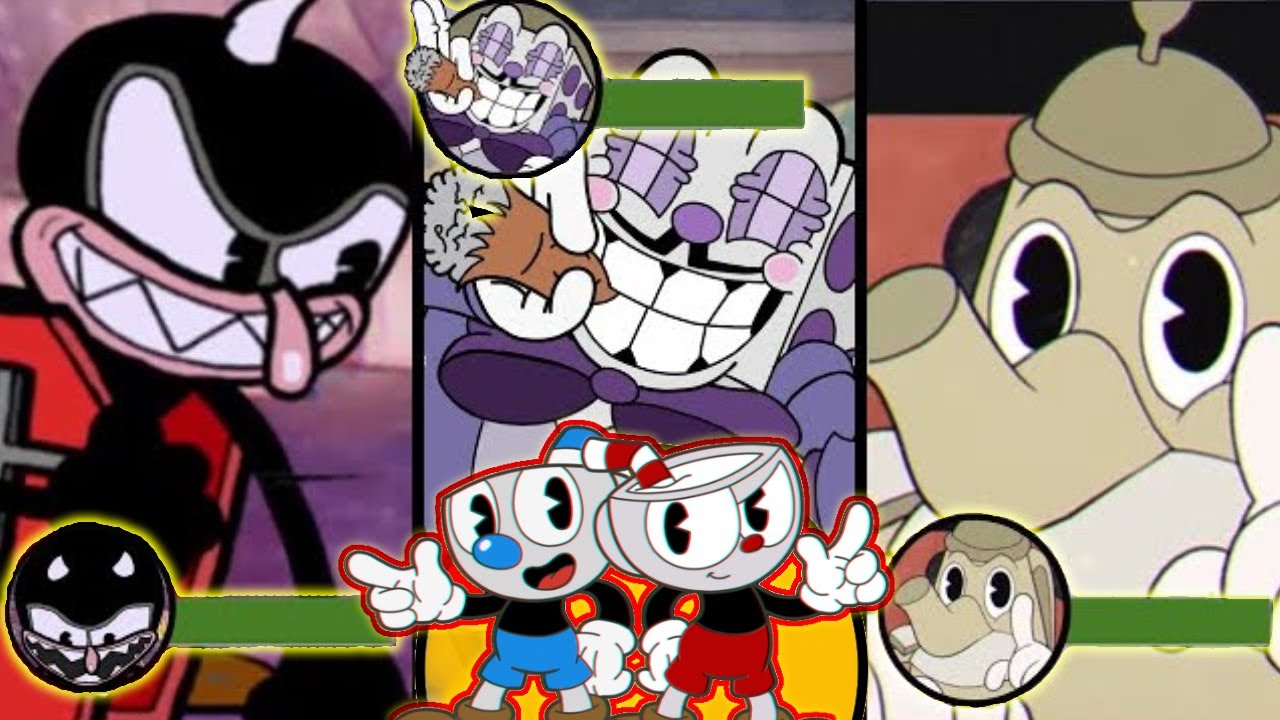 All Cuphead Fan Made Bosses With Health Bar Vs Cuphead And Mugman - YouTube