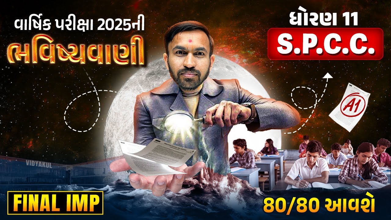 Std 11 SPCC Final Exam Paper ભવિષ્યવાણી | SPCC Gujarat Board IMP ...