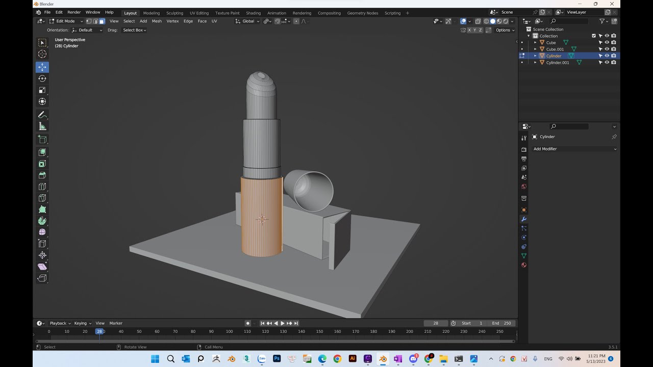 BLENDER BASIC 2 (2.7): Inset Face: Model Thỏi Son - 🆉 𝐒𝐓𝐔𝐃𝐈𝐎 - YouTube