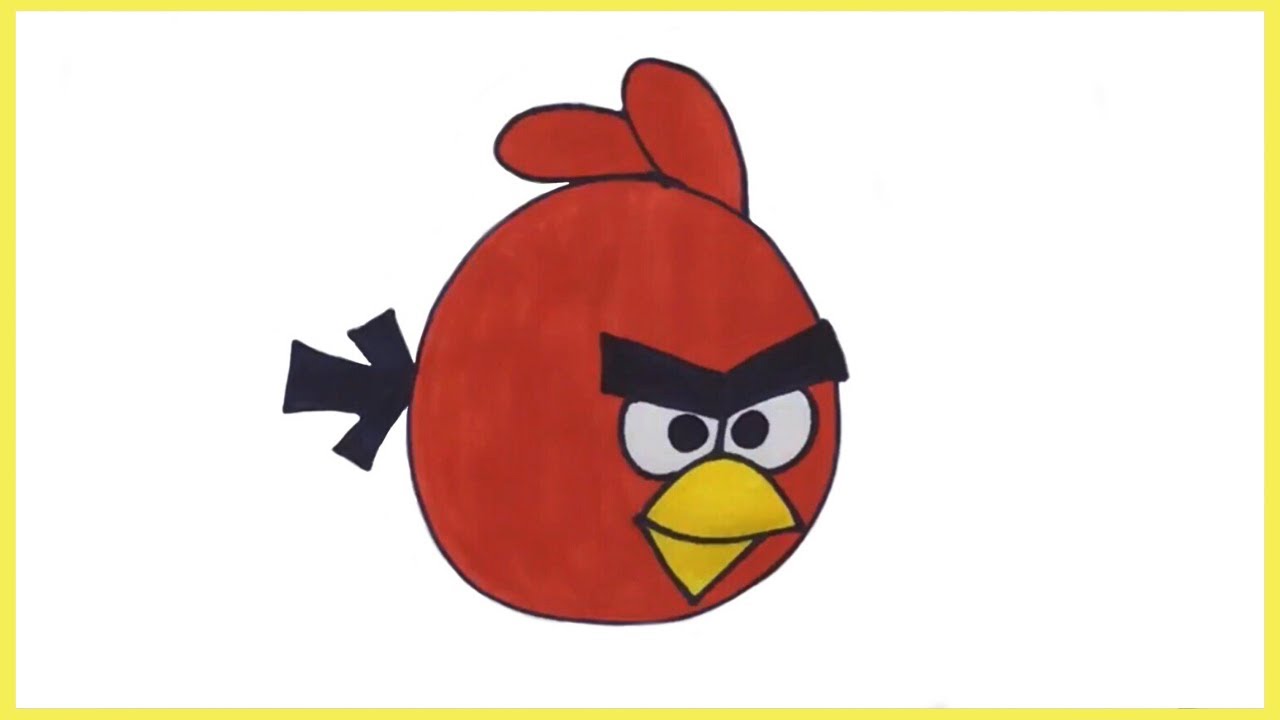 How to draw Angry Birds Red Bird Terence ️ - YouTube