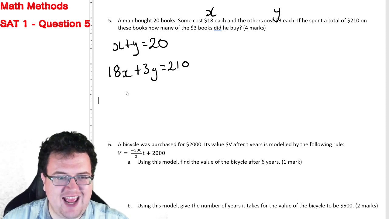 Math Methods - SAT 1 - Question 5 - YouTube