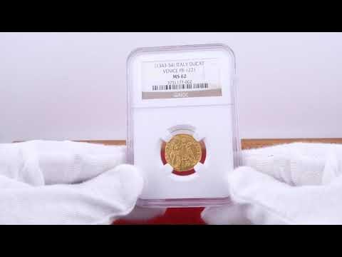 イタリア ヴェネチア 1343-54年 ダカット 金貨 アンドレア・ダンドロ NGC MS62 - YouTube