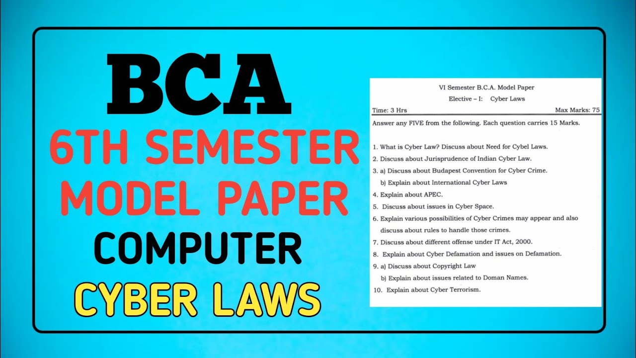 6th sem bca cyber laws question paper| bca 6th sem cyber laws model ...