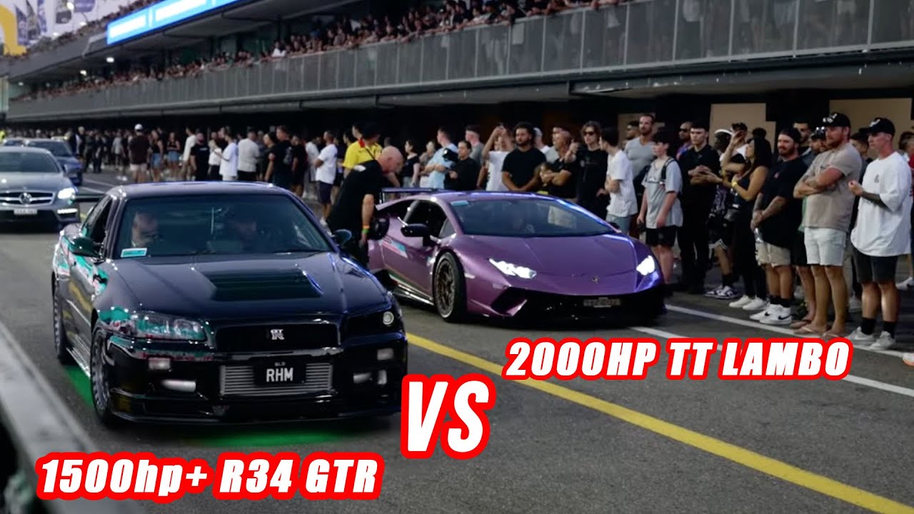 Roll Racing Sydney x Tuned Next Level 2024 - 2000hp Lambo VS 1500hp R34 ...