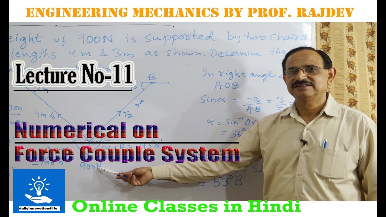 Numerical on Force Couple System (हिन्दी में) - YouTube