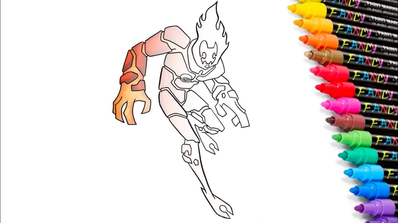 HEATBLAST Coloring Page | Ben 10 Coloring Book [NCS] - YouTube