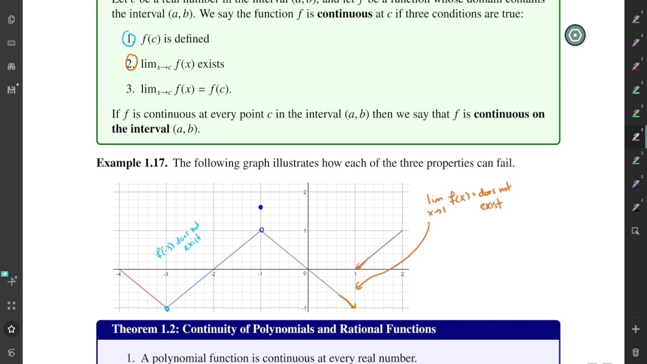 Elementary Calculus Example 1.17 - Continuous Functions - YouTube