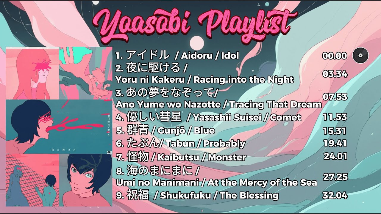 YOASOBI Top Hits Playlist | Yoru ni Kakeru, Idol, Gunjou, Shukufuku ...