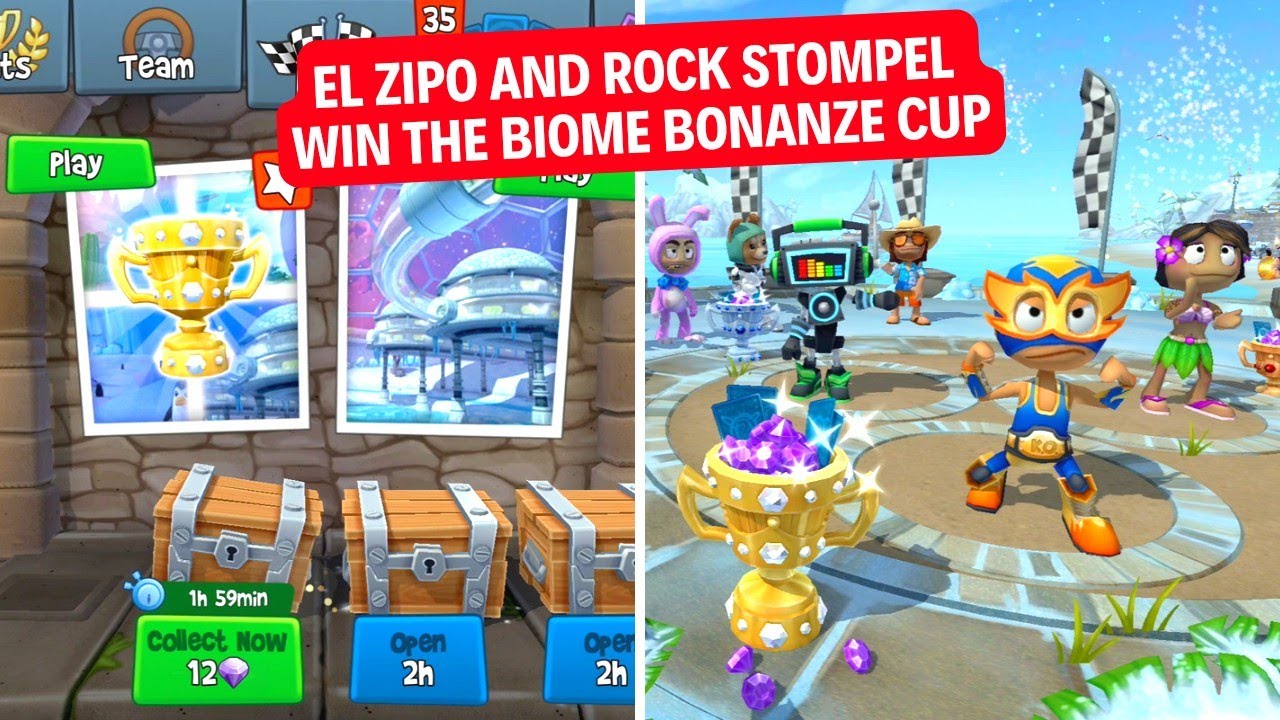 EL ZIPO AND THE ROCK STOMPER CAR WON THE BIOME BONANZE CUP | BEACH ...