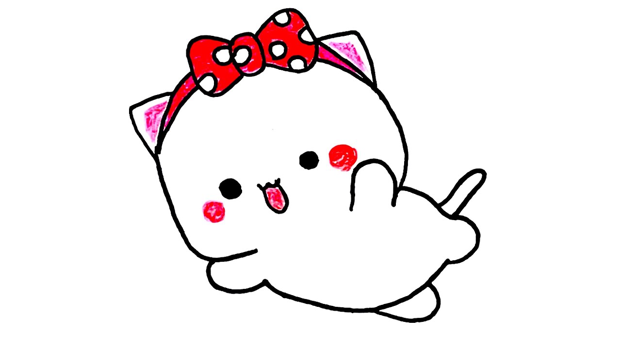 Cute Mochi Cat Drawing | Mochi Peach Cat | Easy Step by Step Drawing ...