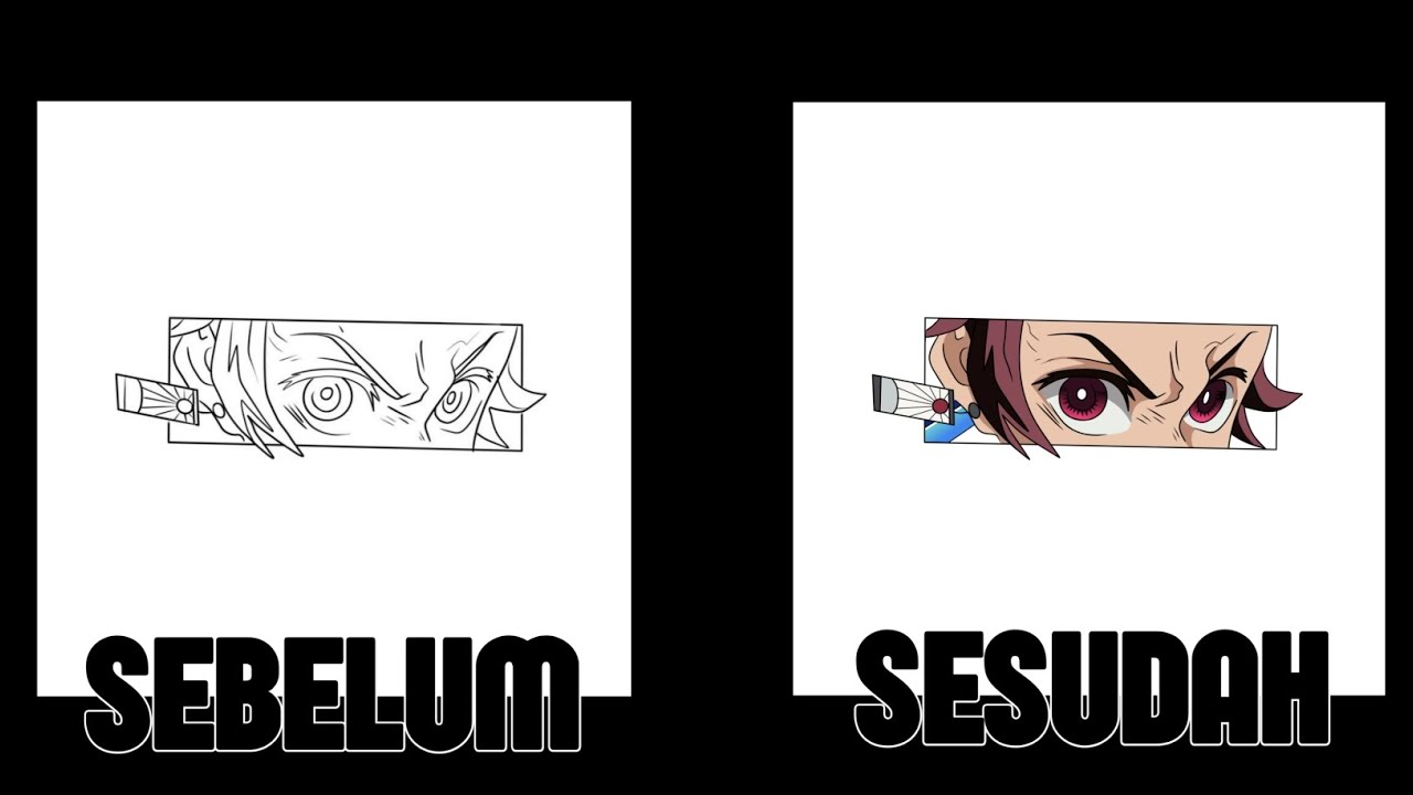 Menggambar Sketsa - Tanjiro Kamado (LINE ART) - YouTube