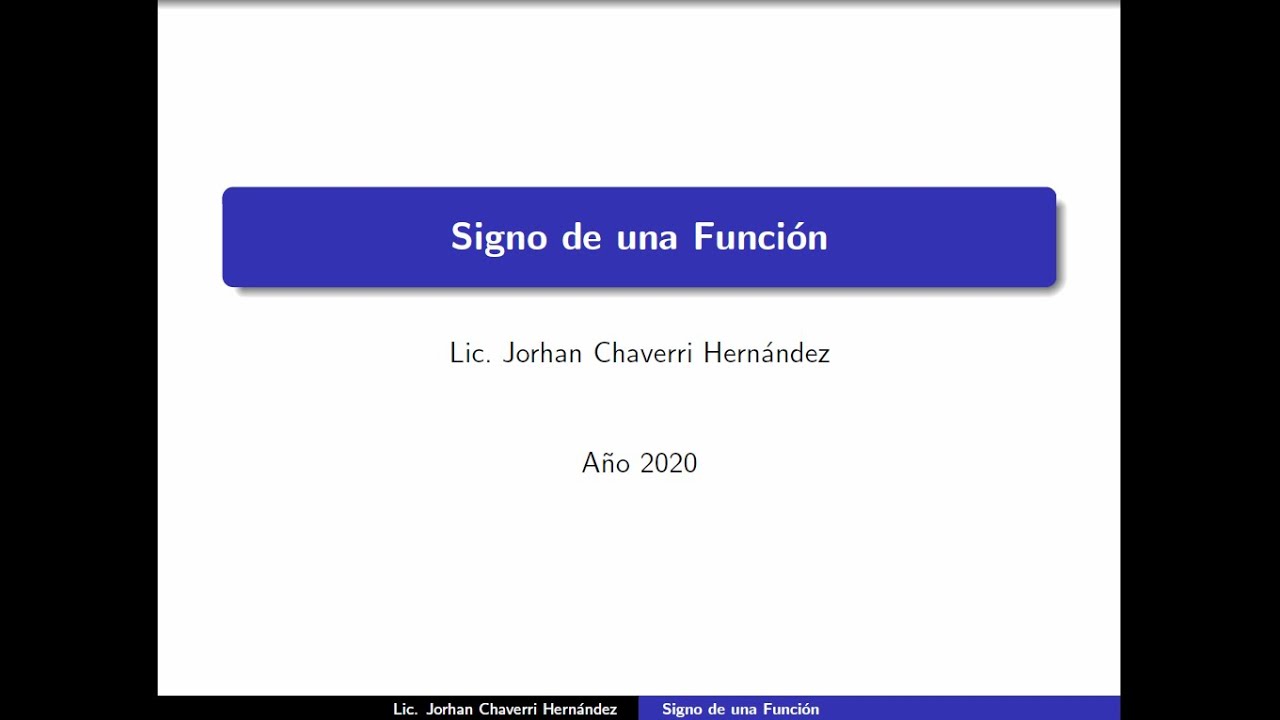 Signo de una Funcion (I Parte: a partir de su gráfica) - YouTube