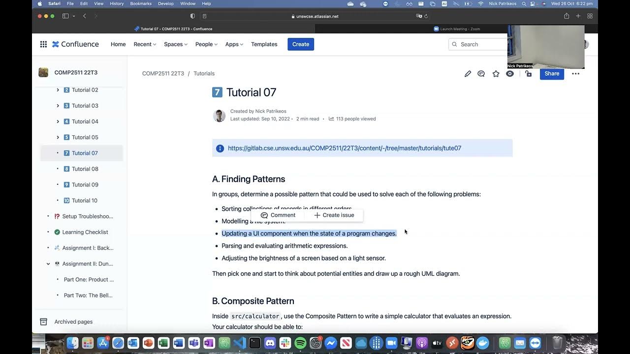 COMP2511 22T3 Tute 07: Finding Patterns, Composite Pattern, Factory Pattern - YouTube