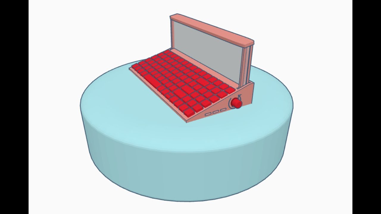 TinkerCAD Timelaspe 8: Typewriter-Inspired Cyberdeck Concept w Rollable ...
