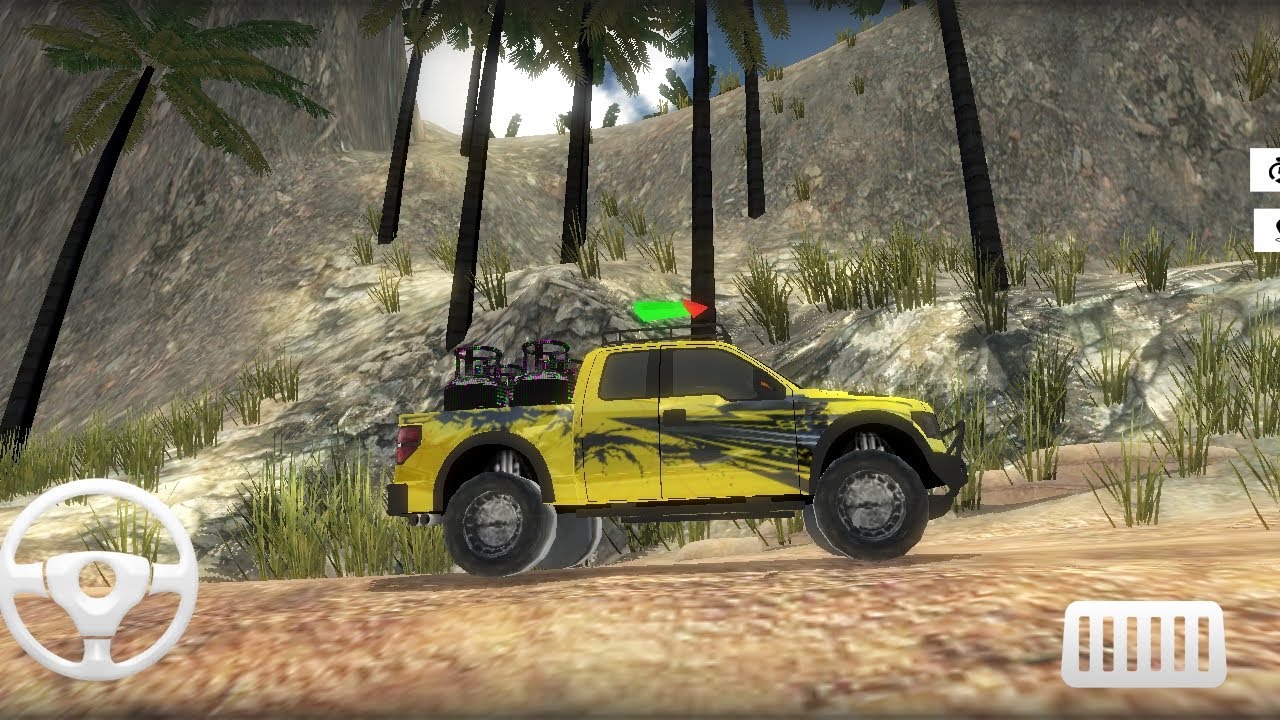 Yellow colour pickup car landing game's off-road car || - YouTube