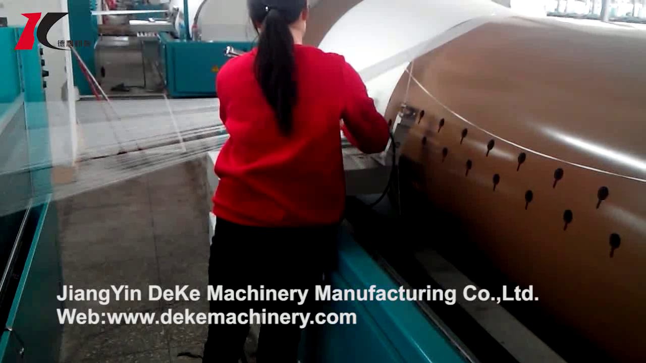 Sectional Warping Machine warping process - YouTube