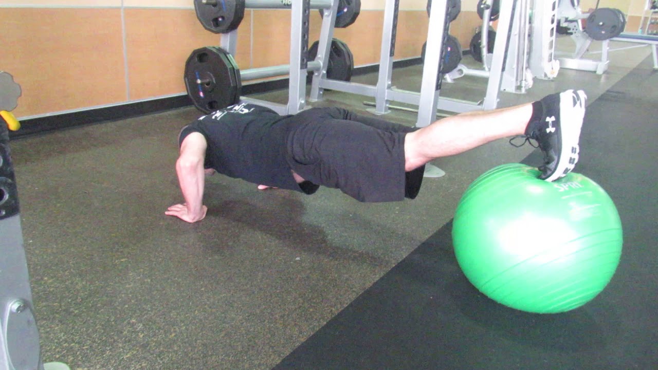Ball Push up Feet on Ball - Quick Demo - YouTube